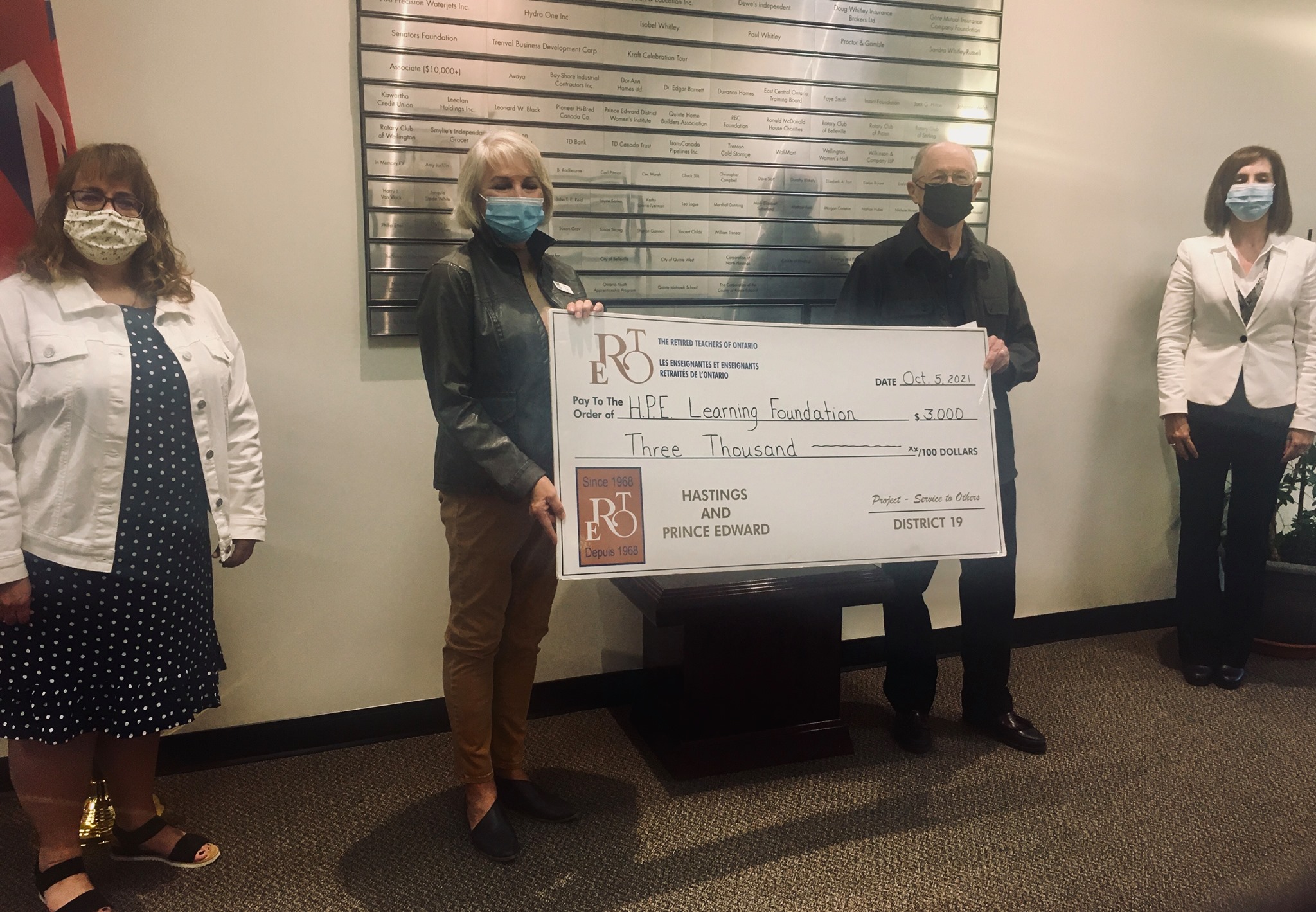 Cheque Presentation from RTO District 19 Hastings and Prince Edward ...